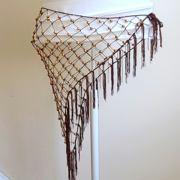 Accessories | Boho Beaded Fishnet Tassled Hip Wrap | Poshmark